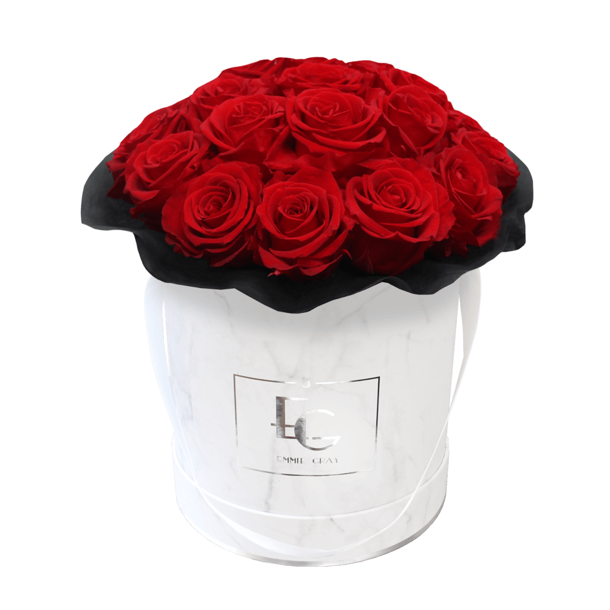 EMMIE GRAY Flowerbox in marble design with preserved roses | EMMIE GRAY